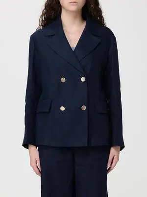 Max Mara Linen Double-breasted Blazer - Navy