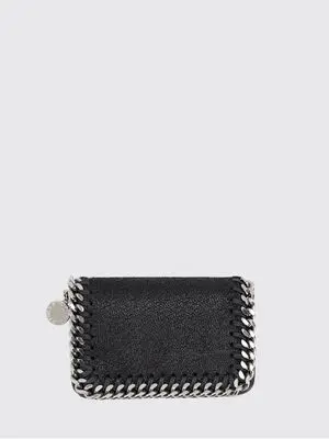 Stella McCartney Falabella Crackled Synthetic Suede Wallet - Black