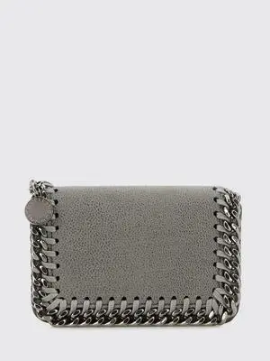 Stella McCartney Falabella Crackled Synthetic Suede Wallet - Grey