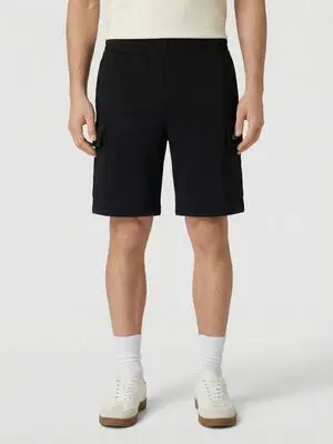 Lacoste Fleece Cotton Cargo Shorts - Black
