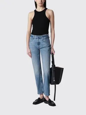 ANINE BING Cotton Denim Straight Jeans
