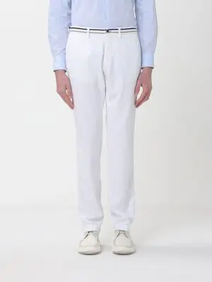 MASON'S Cotton And Wool Blend Chino Trousers - White