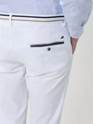 MASON'S Cotton And Wool Blend Chino Trousers - White
