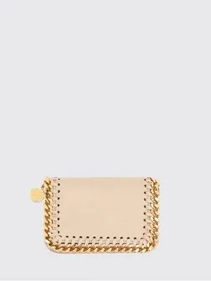 Stella McCartney Falabella Crackled Synthetic Suede Wallet - Beige