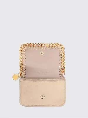Stella McCartney Falabella Crackled Synthetic Suede Wallet - Beige