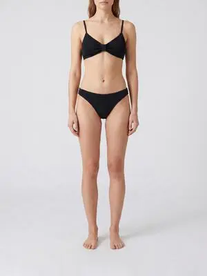 Hunza G Crinkle Triangle Bikini With Thin Straps And Mid-rise Bottoms