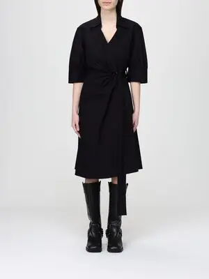 Pinko Midi Wrap Dress With Ring Detail - Black