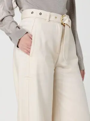 Pinko Wide Leg Belted Trousers - White