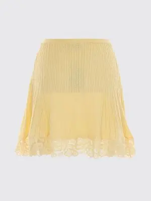 SELF-PORTRAIT Viscose Knit And Lace Skirt