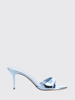 Paris Texas Laminated Leather Lidia Mules - Gnawed Blue