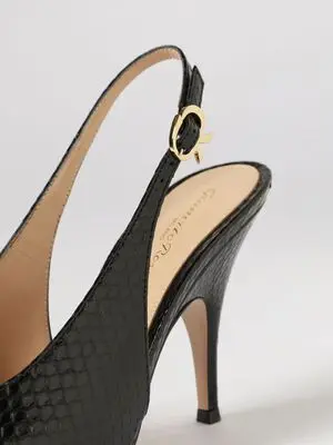 GIANVITO ROSSI Python Print Leather Slingbacks