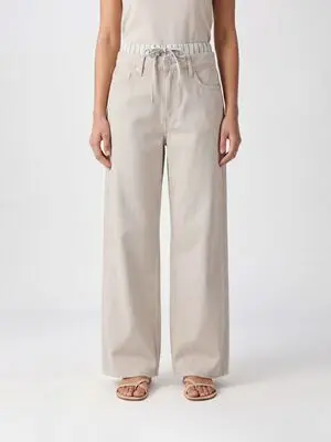 RAG&BONE Cam High-waisted Wide-leg Cotton Denim Jeans With Drawstring - Sand