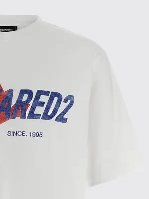 Dsquared2 Cotton T-shirt With Printed Logo And Dropped Shoulders