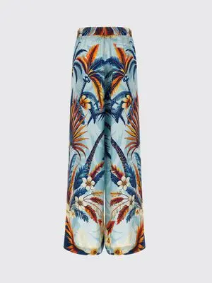 F.R.S FOR RESTLESS SLEEPERS Printed Silk Wide Leg Trousers
