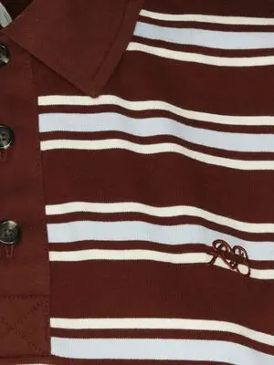 RAG&BONE Long-sleeved Striped Cotton Polo Shirt With Embroidered Logo
