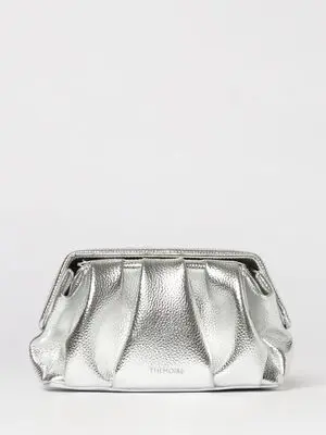 THEMOIRE Laminated Vegan Leather Clutch - Silver