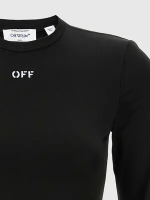 Off-White Technical Stretch Fabric Long Sleeve Top