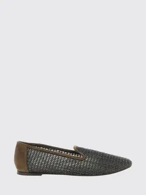 Brunello Cucinelli Suede Loafers With Monili Embellishment - Brown