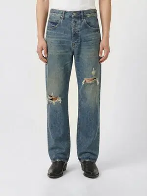 PURPLE BRAND Distressed Denim Straight Jeans - Blue