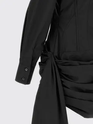 Giuseppe Di Morabito Cotton Shirtdress With Asymmetrical Detailing - Black