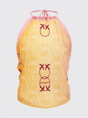 Pinko Silk Blend Top With Monogram Motif