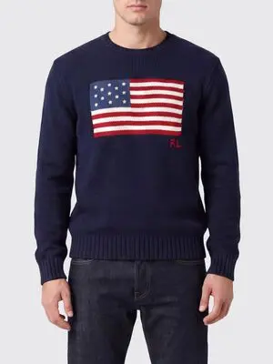Polo Ralph Lauren Graphic Print Cotton Crewneck Sweater - Blue