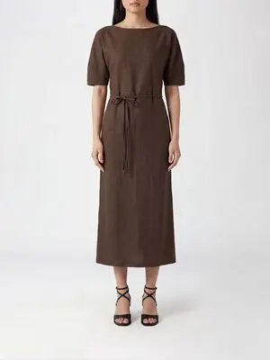 LEMAIRE Cotton And Linen Midi Dress - Brown