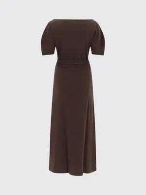 LEMAIRE Cotton And Linen Midi Dress - Brown