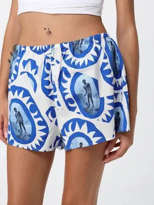 Staud Graphic Print Cotton Shorts
