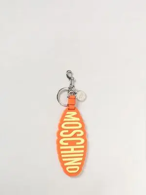 Moschino Moschino Couture Brass And Rubber Keychain With Logo Orange