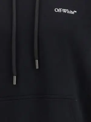 Off-White Cotton Hoodie - Black