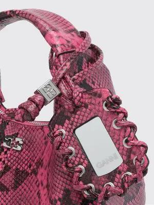 GANNI Python Print Faux Leather Hobo Bag