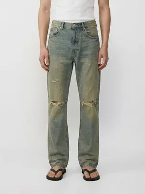 PURPLE BRAND Hadley Vintage Straight Distressed Denim Jeans - Blue