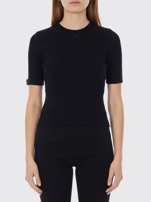 COURREGES Ribbed Viscose Cropped Top - Black