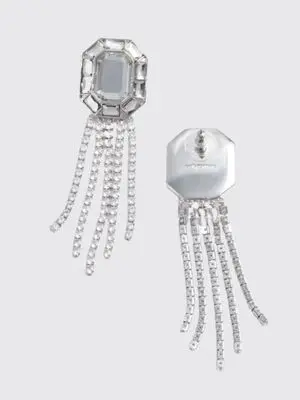 SELF-PORTRAIT Brass Earrings With Set Rhinestones
