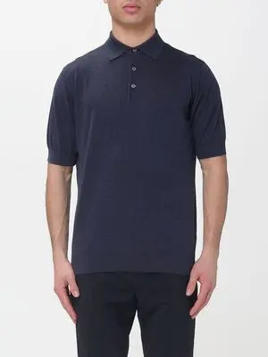 LARDINI Knitted Polo Shirt - Blue