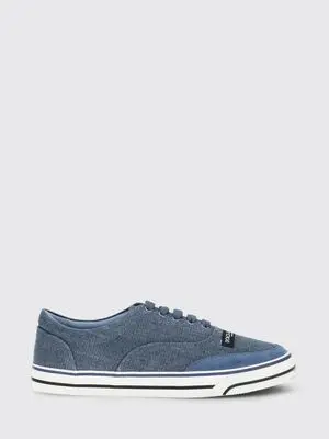 Dolce & Gabbana Dg Sailing Sneakers In Linen Blend Canvas - Gnawed Blue