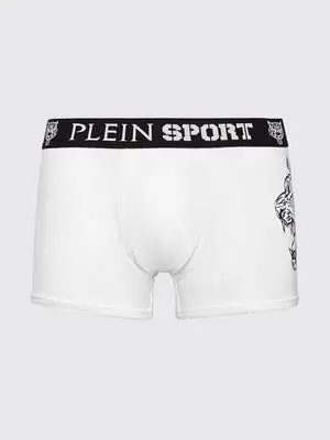 PLEIN SPORT Stretch Cotton Blend Boxer Shorts Philipp Plein - White
