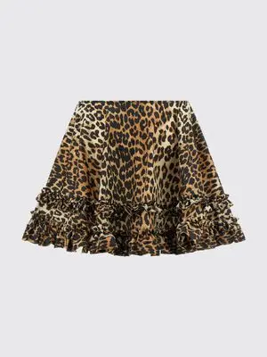 GANNI Animal Print Recycled Polyamide Mini Skirt