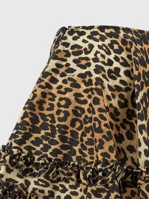 GANNI Animal Print Recycled Polyamide Mini Skirt