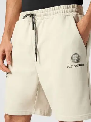 PLEIN SPORT Technical Stretch Fabric Jogging Shorts - Grey