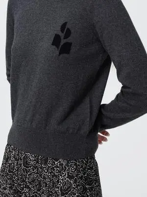 Isabel Marant Étoile Crewneck Pullover In Cotton And Wool Blend - Charcoal