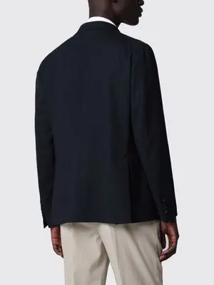 Tagliatore Slim Fit Single-breasted Blazer In Virgin Wool With Peak Lapels