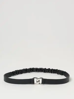 Orciani Leather Belt With Silver Tone Detail - Black