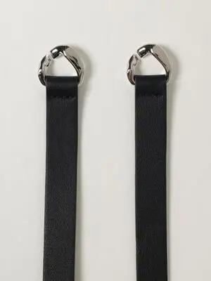 Orciani Leather Belt With Silver Tone Detail