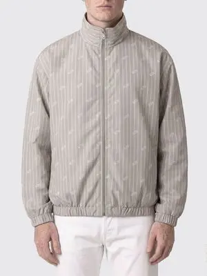 Gcds Windbreaker In Technical Fabric With Logo - Beige