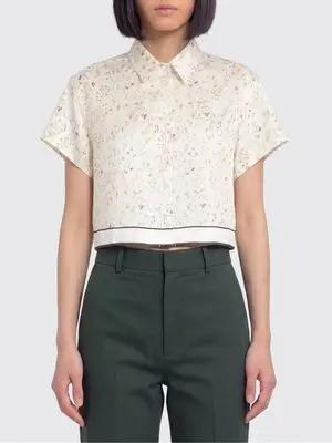 TELA Satin Shirt With Floral Print - Black