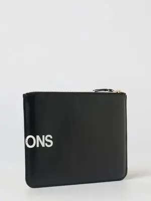 Comme Des Garçons Leather Pouch With Printed Logo