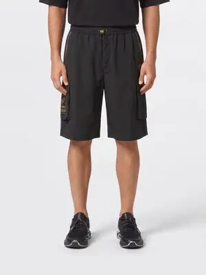 PLEIN SPORT Stretch Technical Fabric Sports Shorts - Black