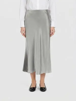 Tory Burch Satin Midi Skirt - Grey